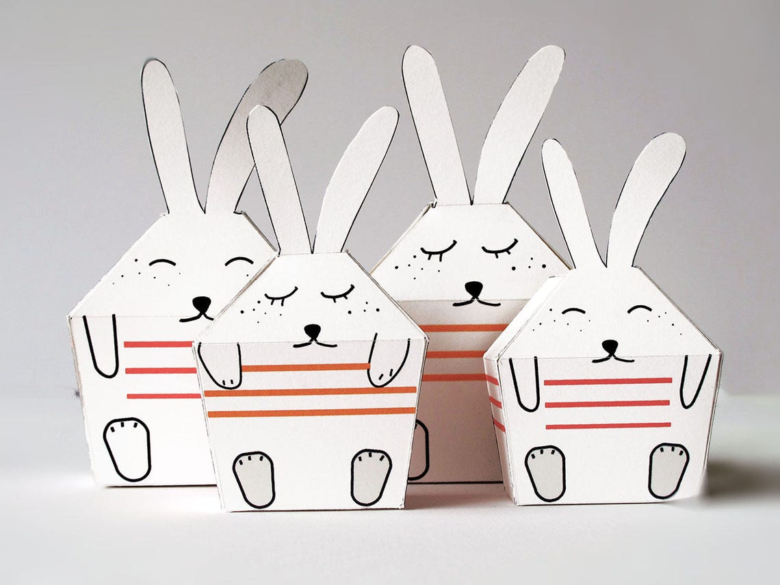 DIY Printable BUNNY PARTY Rabbit Garden Basket Carrots Treats | Etsy