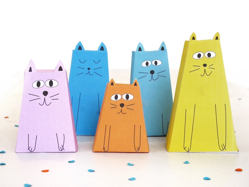Buy Printable CATS and Kitten 3D Papercraft-kawaii Kitty Family Online ...