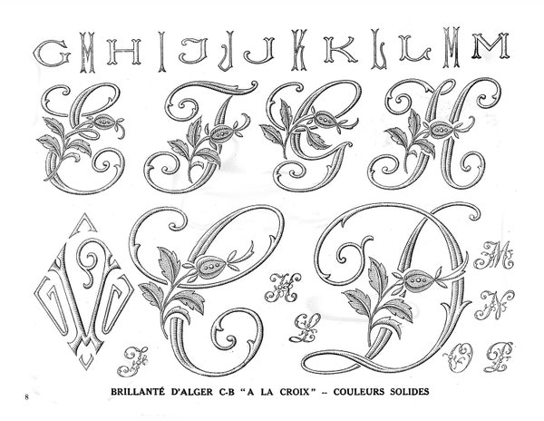 Fancy FRENCH ALPHABET STENCIL A to Z Initials on One A4 Page 5xfiles ...