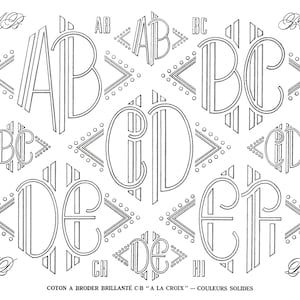 Printable HAND EMBROIDERY ALPHABET Pattern Book, Antique French ...
