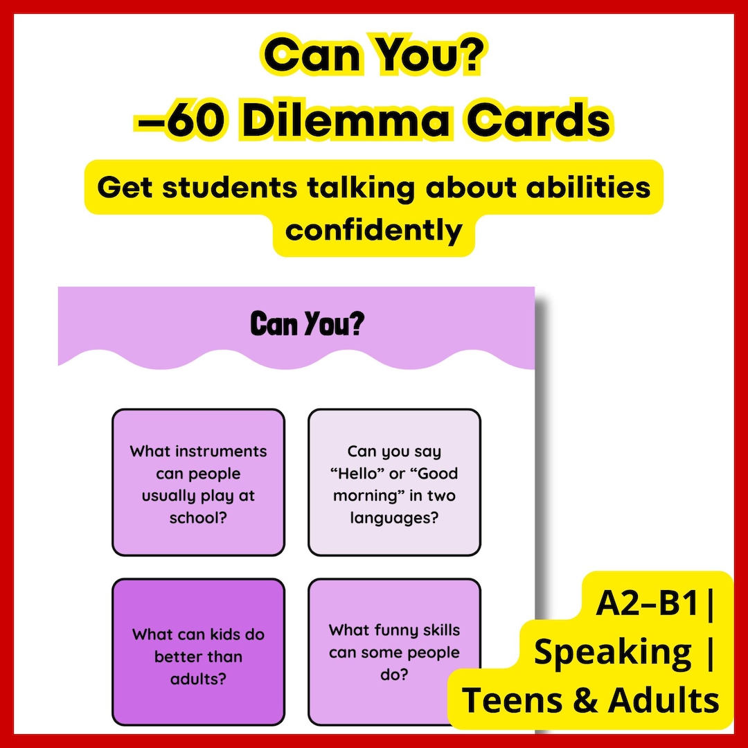 Can You? – 60 Modal Verbs Cards | Speaking Practice for Teens & Adults ...