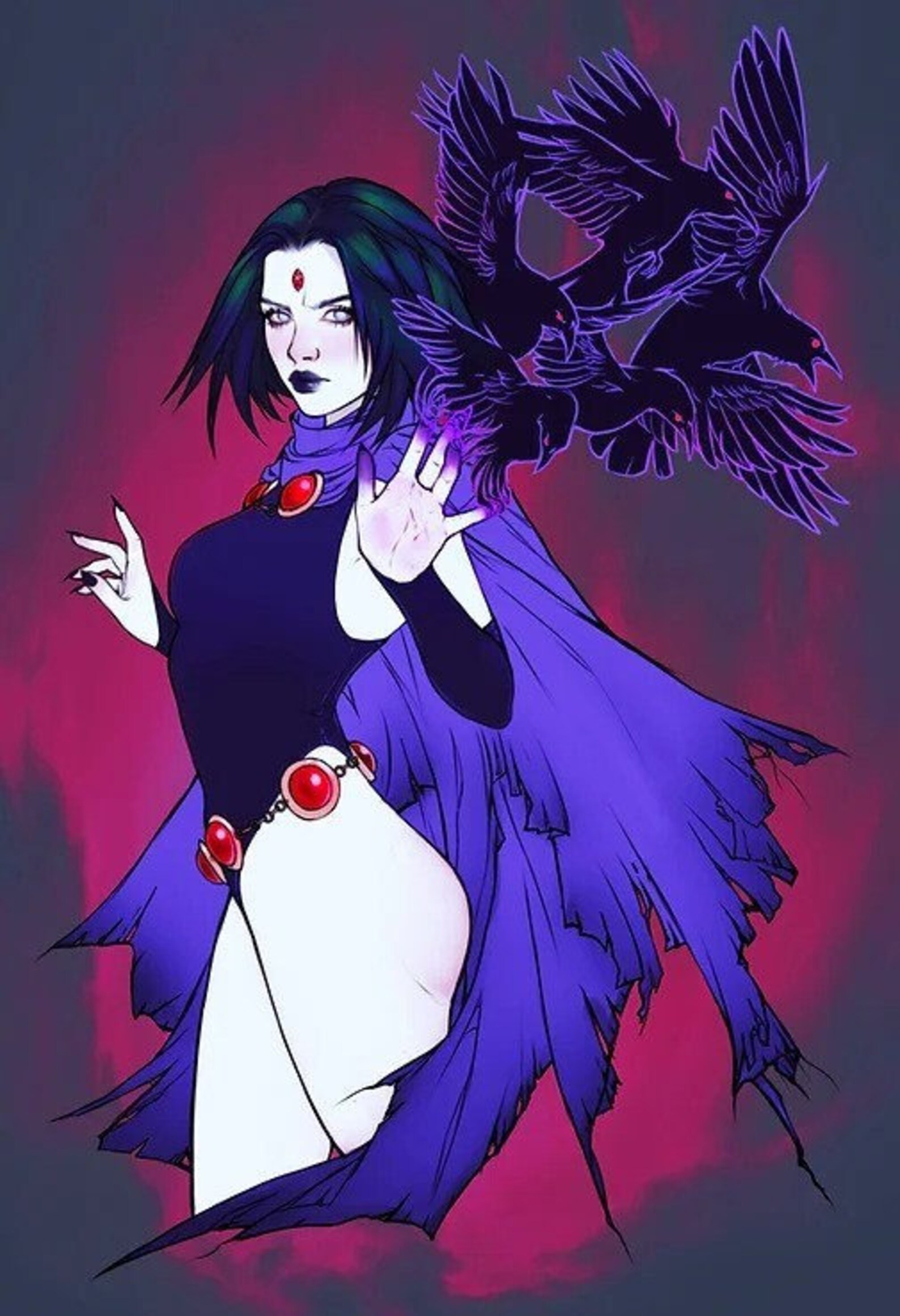 Raven - Illustration Wall Scroll - Etsy