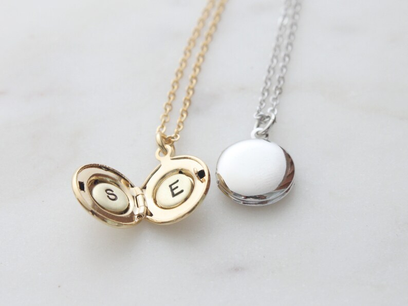 Personalized Simple Round Initial Locket Custom Mini Tiny - Etsy