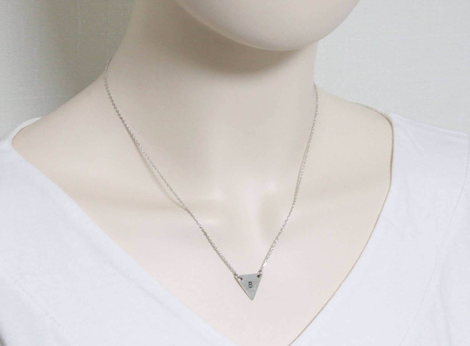 Personalized inverted triangle Necklace Minimal Dainty | Etsy