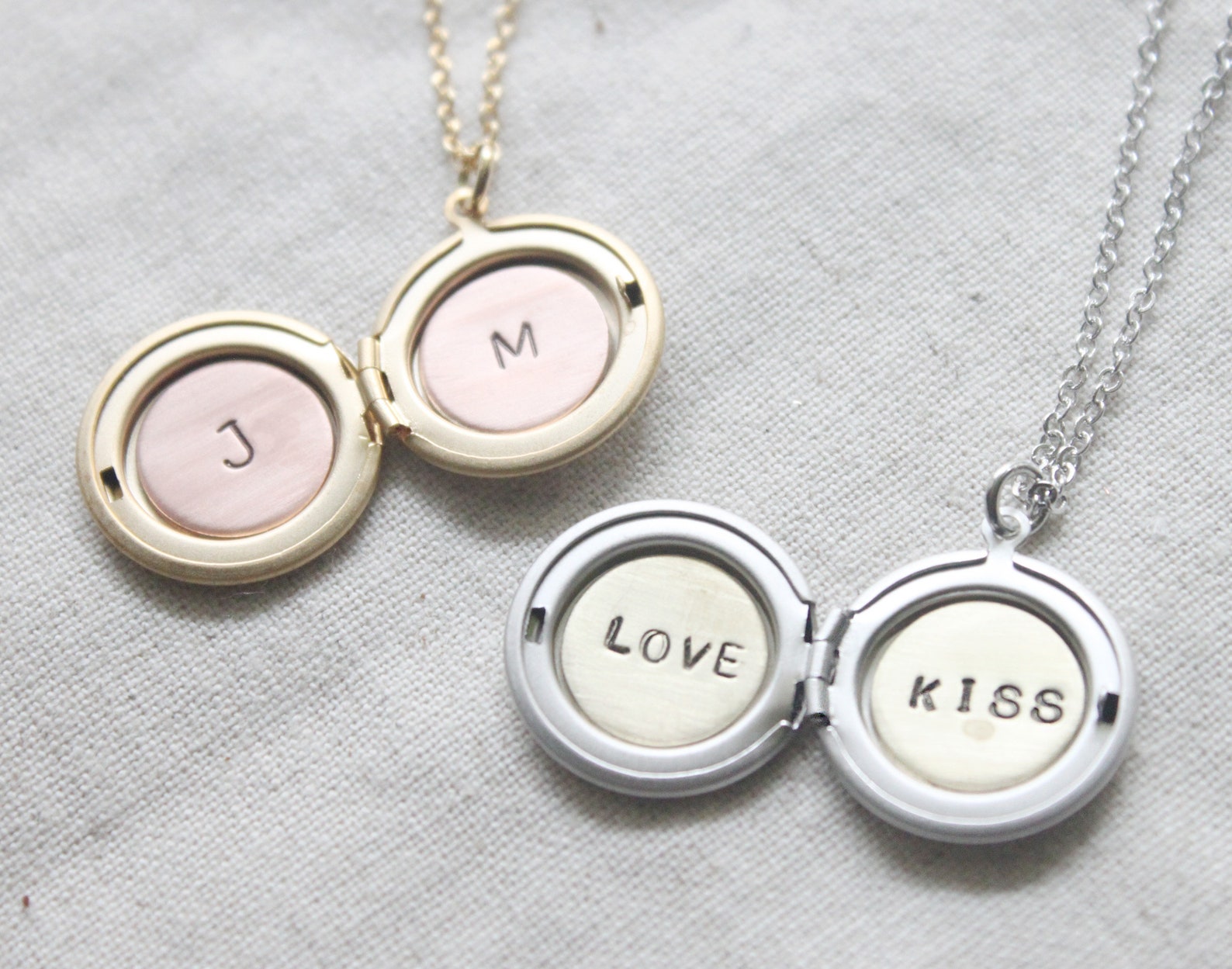 Personalized Round Simple Locket Custom Message Disc Locket - Etsy