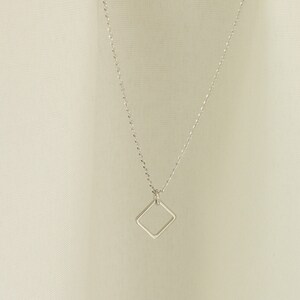Simple Mod Geometric Shapes Necklace, Silver Geometric Layering ...