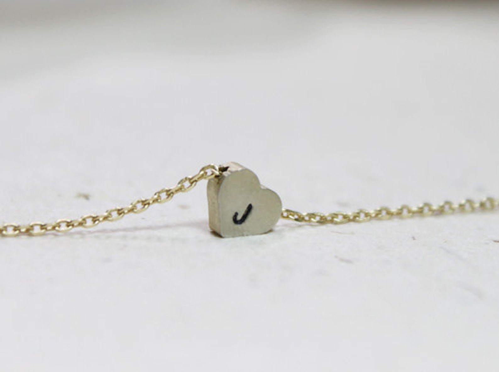 Personalized Initial Heart Necklace, Custom Heart Charm, Bridesmaid ...