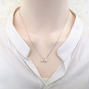 Personalized Initial Two Stars Necklace, Custom Double Initial Stars ...