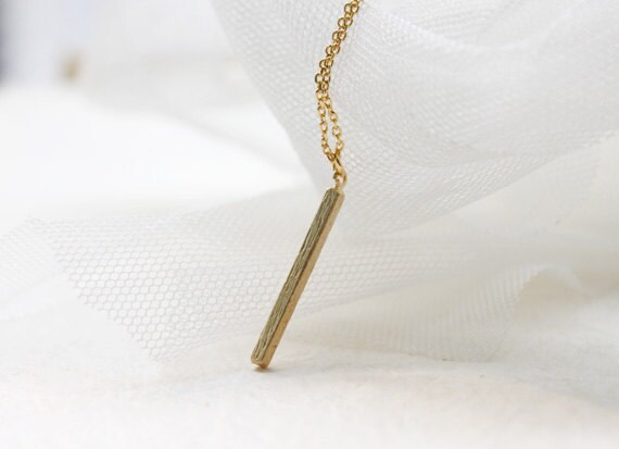 Vertical Long Bar Necklace Slim Long Bar Necklace Skinny Bar - Etsy