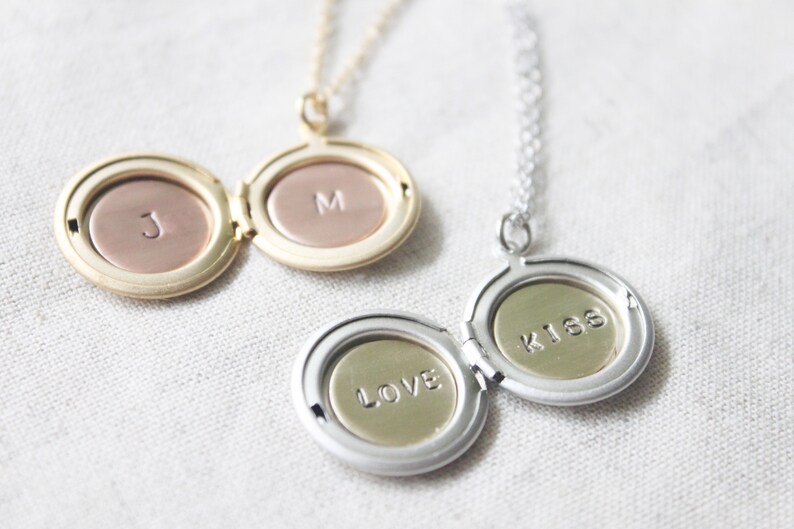 Personalized Round Simple Locket Custom Message Disc Locket - Etsy
