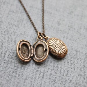 Antique Style Mini Oval Locket, Tiny Twin Oval Locket, Gift for Mom ...