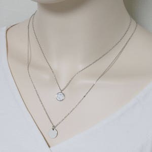 Personalized Initial Silver Coin Disc Necklace Custom Initial - Etsy