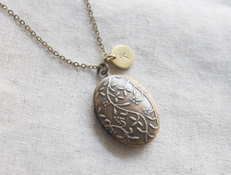 Personalized Custom Vintage Style Gold Oval Locket Initial - Etsy