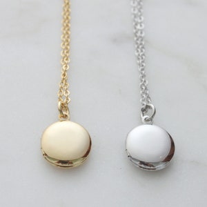 Personalized Simple Round Initial Locket, Custom Mini Tiny Circle ...