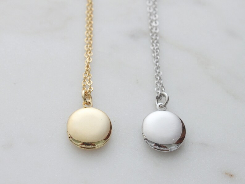 Personalized Simple Round Initial Locket Custom Mini Tiny - Etsy