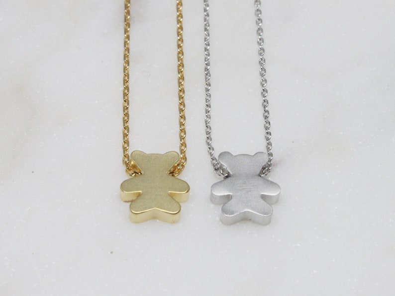 Cute Teddy Bear With Simple Black Chain Necklace Simple Teddy - Etsy