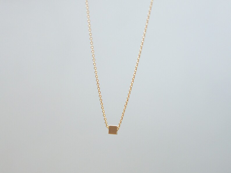Simple Three Square Necklace Geometric Square Necklace Cube - Etsy