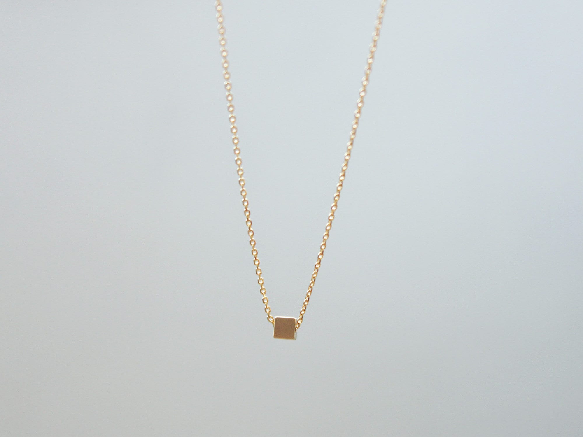 Simple Three Square Necklace Geometric Square necklace Cube | Etsy