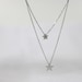 Simple Two Star Double Layers Chain Necklace, Star Layered Necklace ...