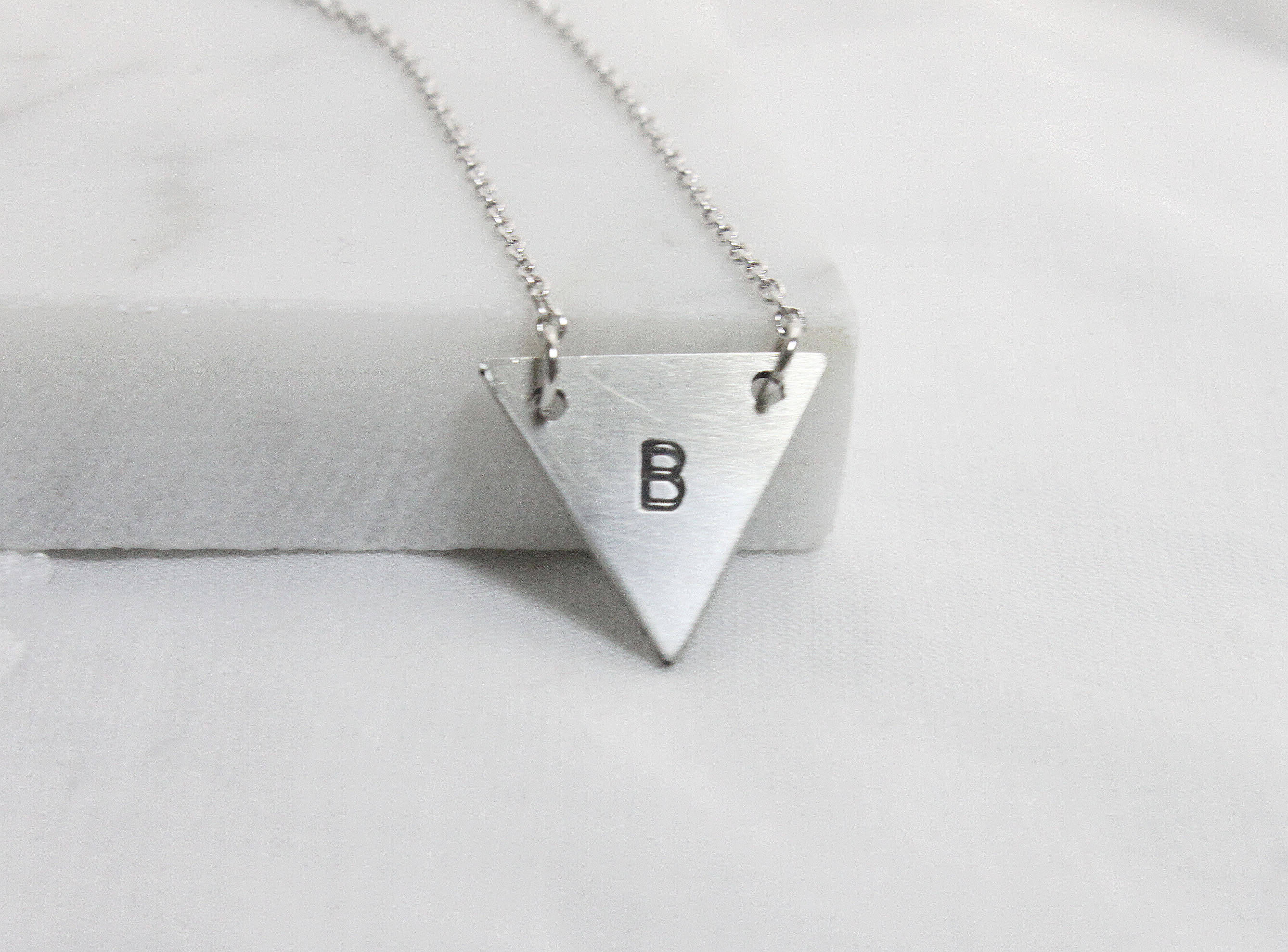 Personalized inverted triangle Necklace Minimal Dainty | Etsy