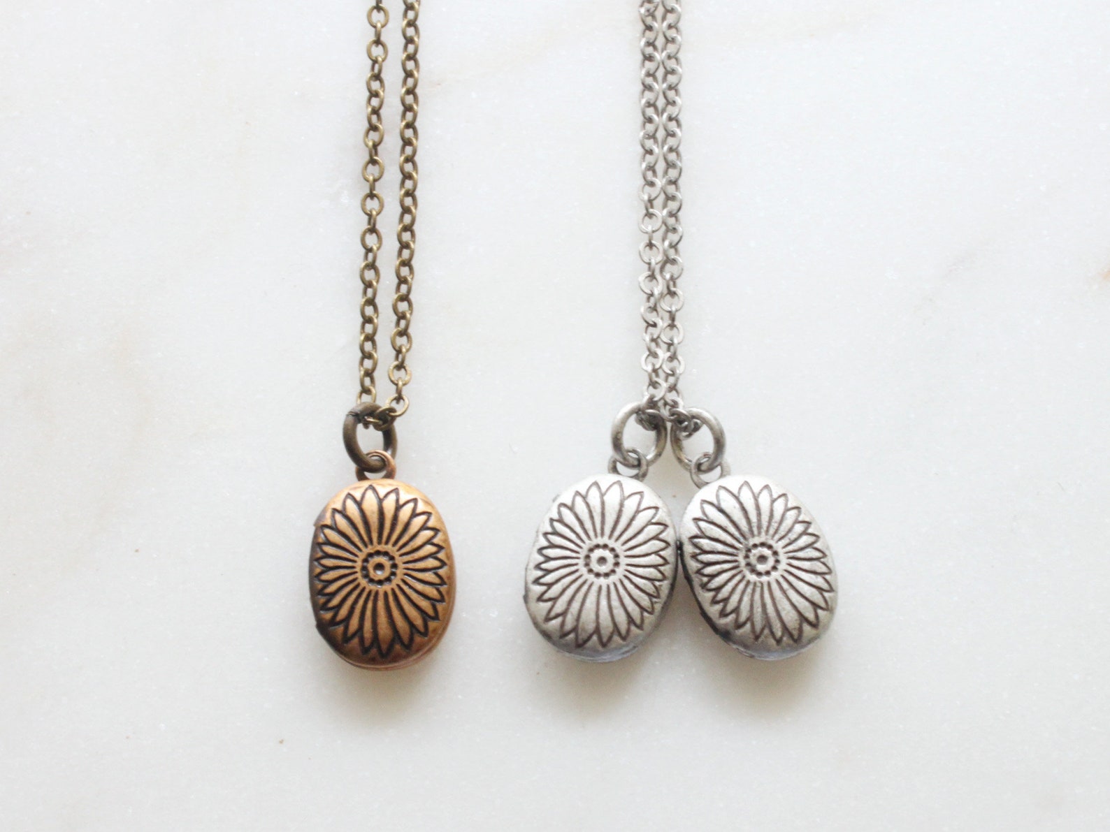 Antique Style Mini Oval Locket Tiny Twin Oval Locket Gift - Etsy