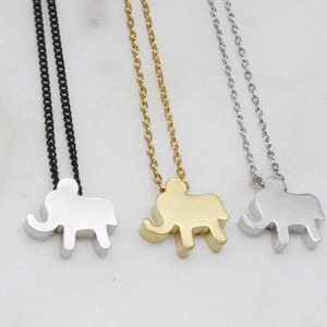 Cute Elephant With Simple Black Chain Necklace, Simple Elephant Pnedant ...