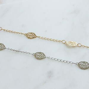 Simple Leaf Bracelet, Delicate Leaf Chain Bracelet, Layering Bracelet ...