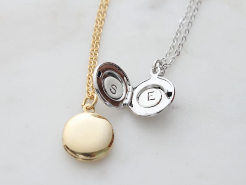 Personalized Simple Round Initial Locket Custom Mini Tiny - Etsy