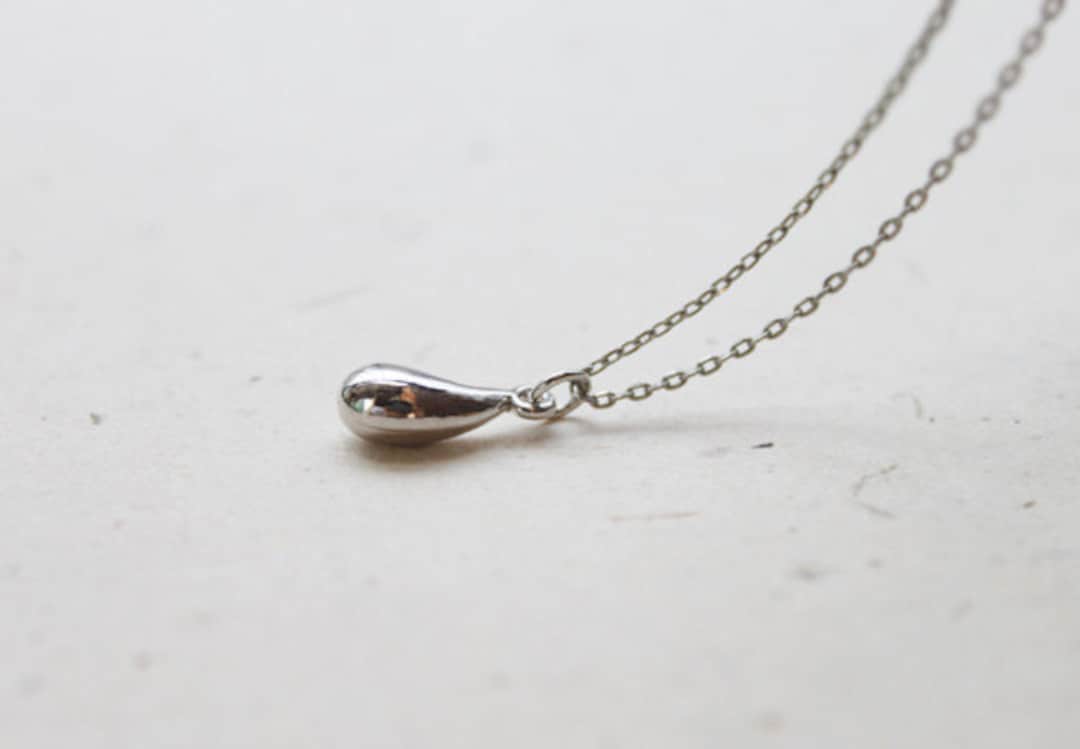 Simple Curved Teardrop Pendant Necklace, Water Drop Pendant, Gift for ...