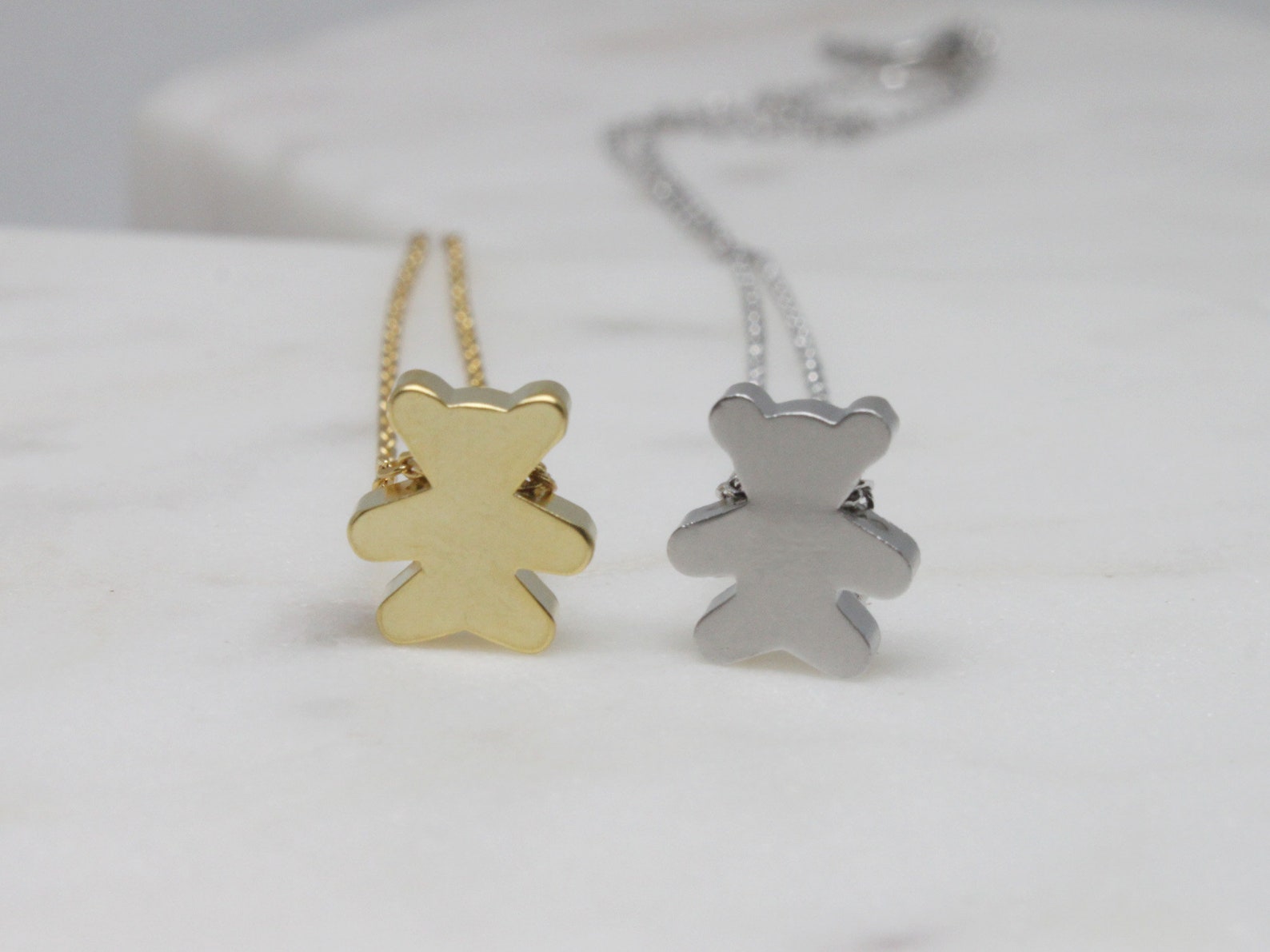 Cute Teddy Bear With Simple Black Chain Necklace Simple Teddy - Etsy