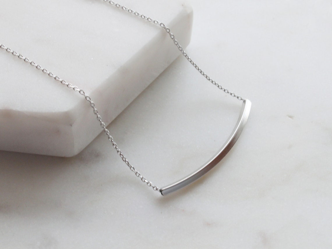 Simple square Tube Necklace Curved Tube Layered Necklace | Etsy