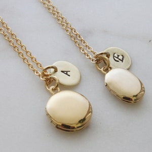 Personalized Silver Oval Locket Silver Initial Coin Necklace | Etsy