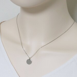 Personalized Initial Silver Coin Disc Necklace Custom Initial - Etsy