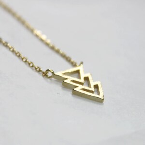 Three Triangle Arrow Necklace, Triple Triangle Pendant, Inverted ...