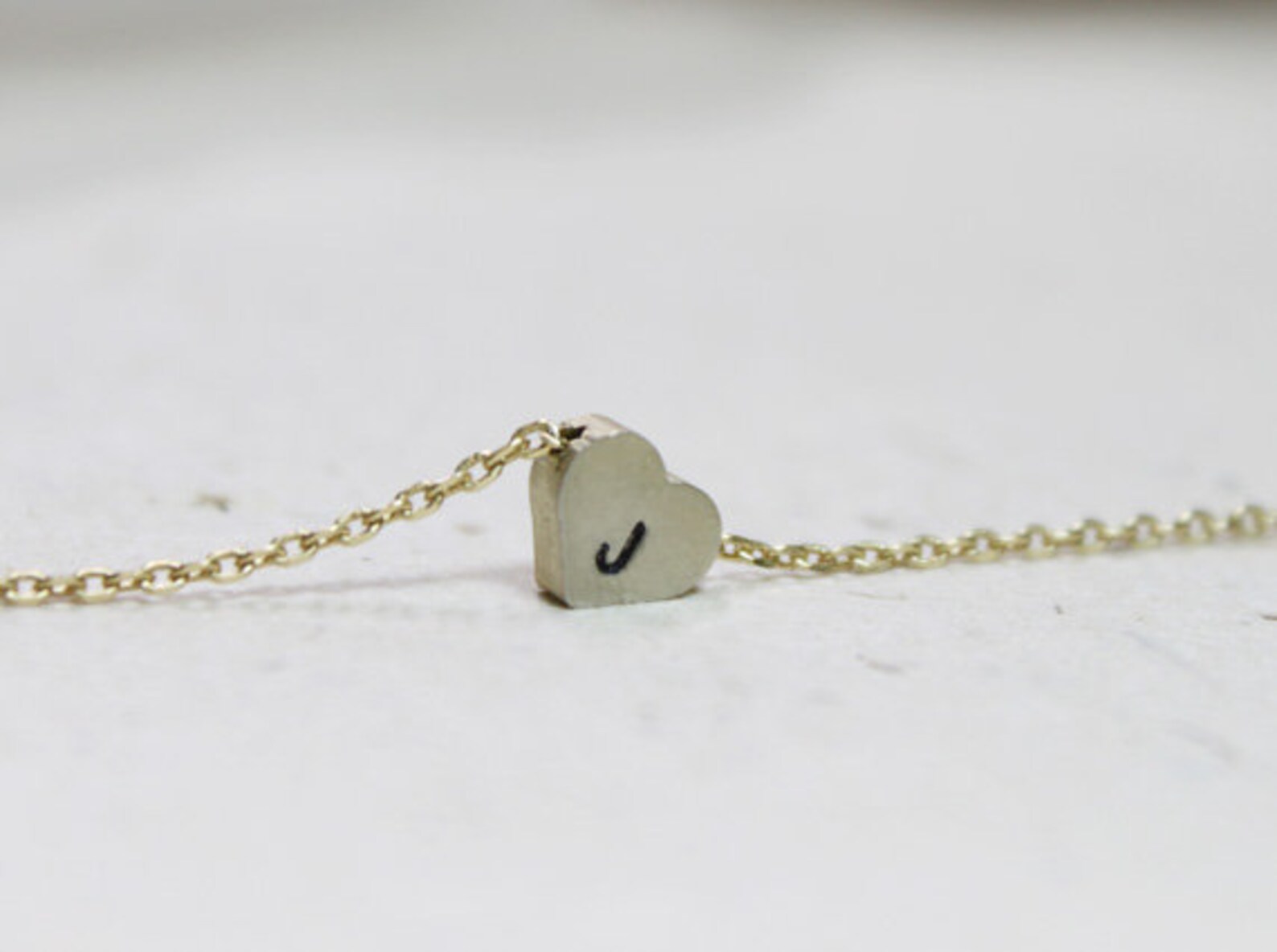 Cute Tiny Gold Heart Charm Necklace Simple Heart Pnedant | Etsy