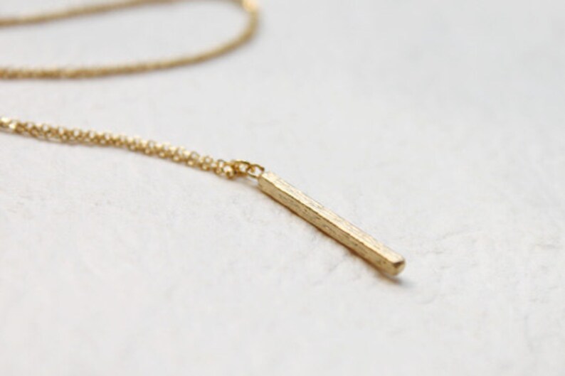 Vertical Long Bar Necklace Slim Long Bar Necklace Skinny Bar - Etsy