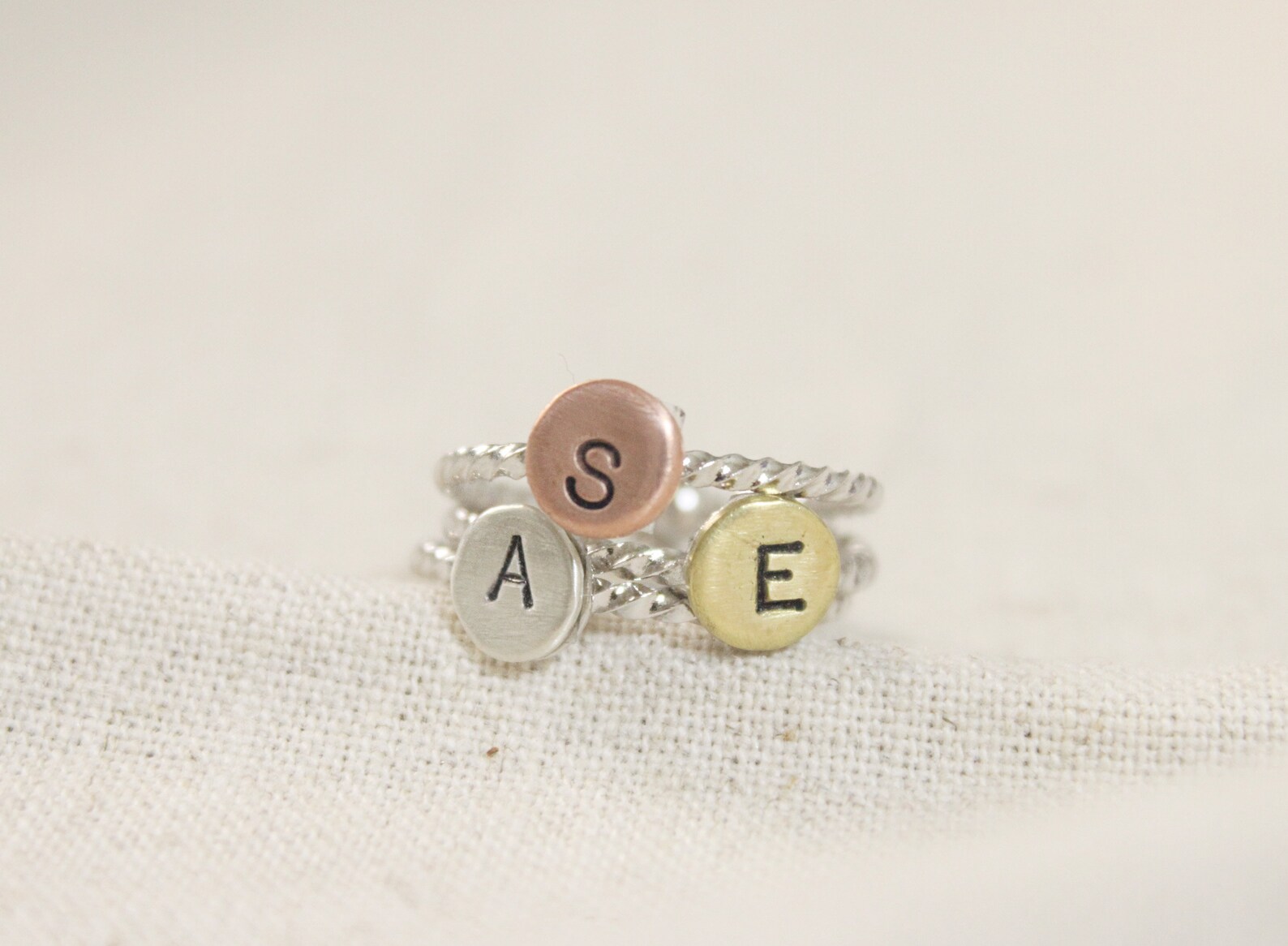 Personalized Initial Ring Adjustable Free Size Wrap Ring - Etsy