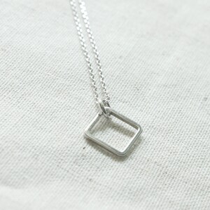 Simple Mod Geometric Shapes Necklace, Silver Geometric Layering ...
