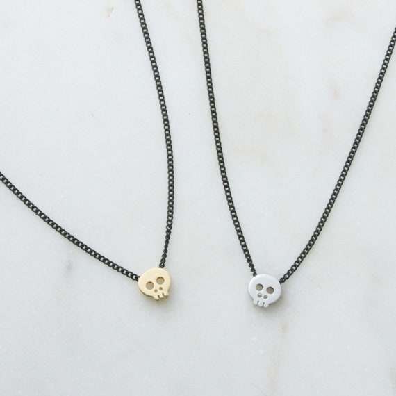 Cute Tiny Baby Skull Necklac Mini Skull Pendant Skull - Etsy