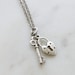 Vintage Style Cute Mini Lock and Key Necklace, Silver Key & Lock ...