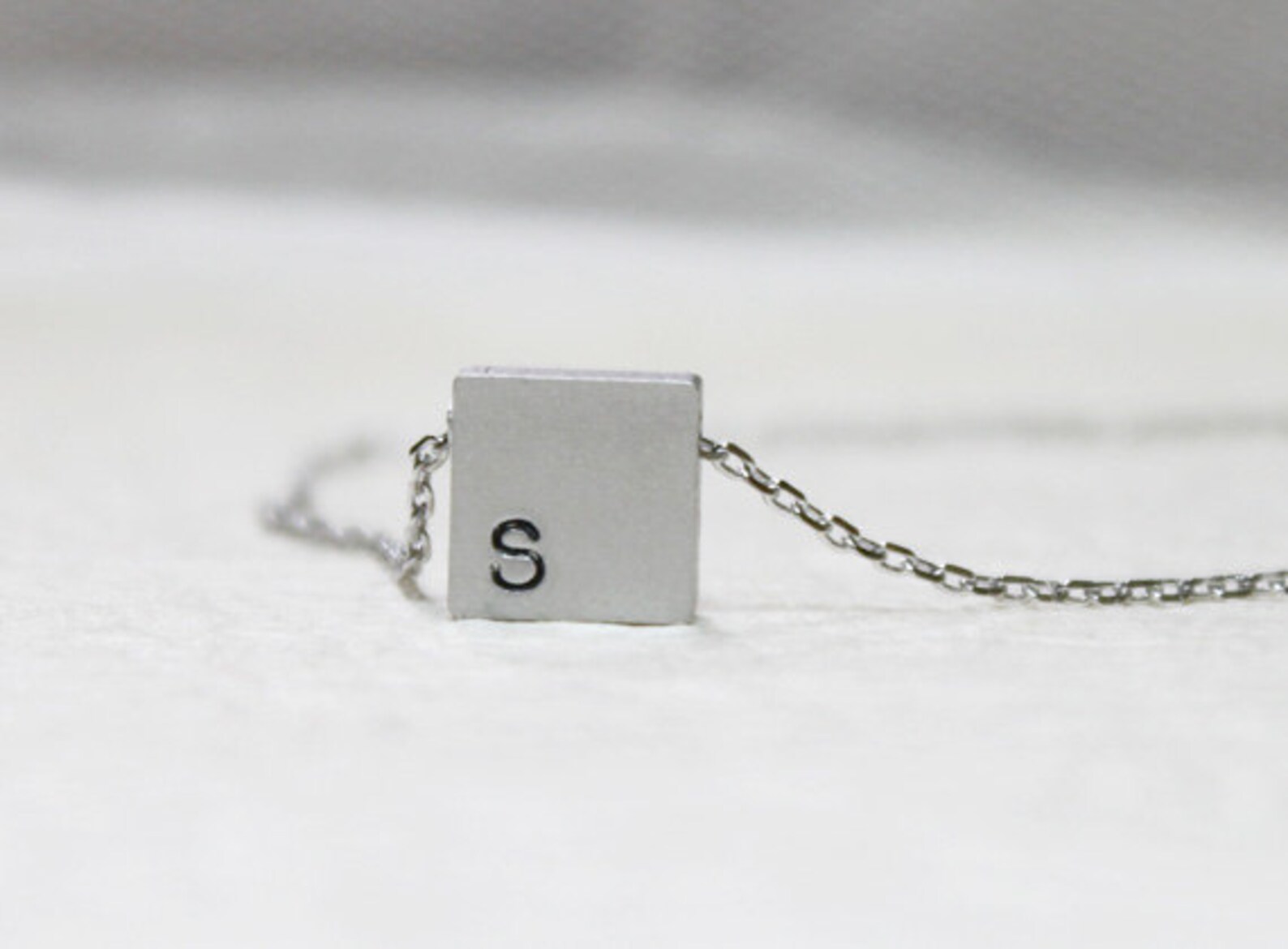 Personalized Initial Square Necklace Custom Geometric Initial | Etsy