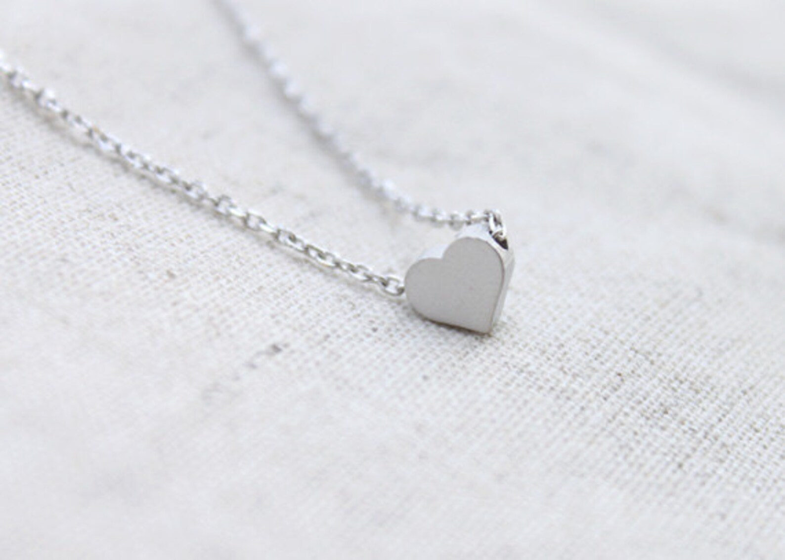 Cute Tiny Gold Heart Charm Necklace Simple Heart Pnedant | Etsy