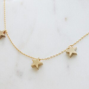 Simple Three STAR Necklace, Silver Triple Star Necklace, Trios Star ...