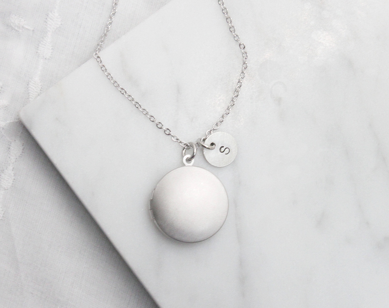 Personalized Round Silver Locket Custom Silver Circle Locket - Etsy