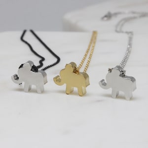 Cute Elephant With Simple Black Chain Necklace, Simple Elephant Pnedant ...