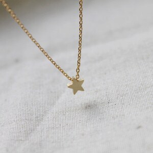 Dainty Gold Star Charm Necklace, Tiny Star, Simple Celestial Pendant ...