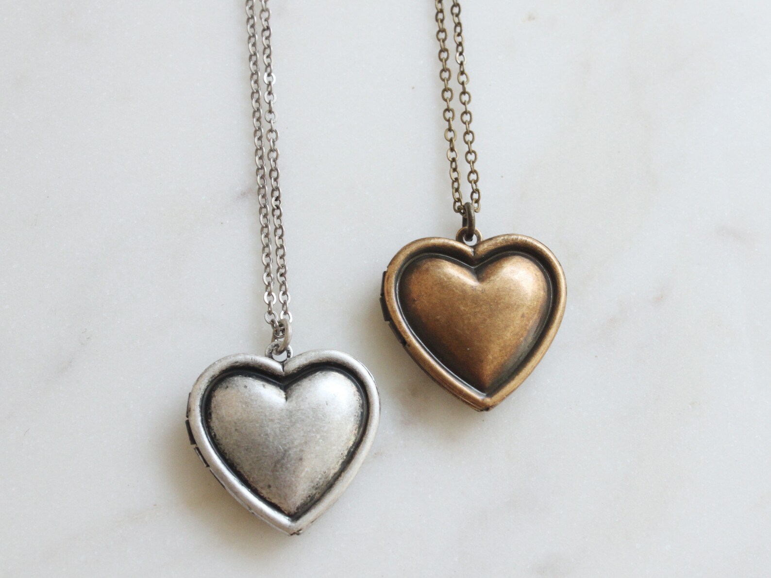 Personalized Vintage Style Simple Heart Locket Custom Initial | Etsy