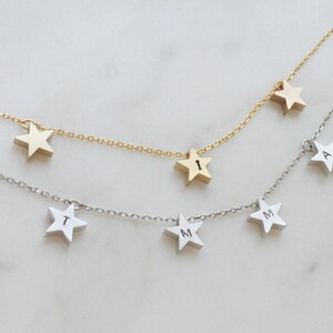 Simple Three STAR Necklace, Silver Triple Star Necklace, Trios Star ...