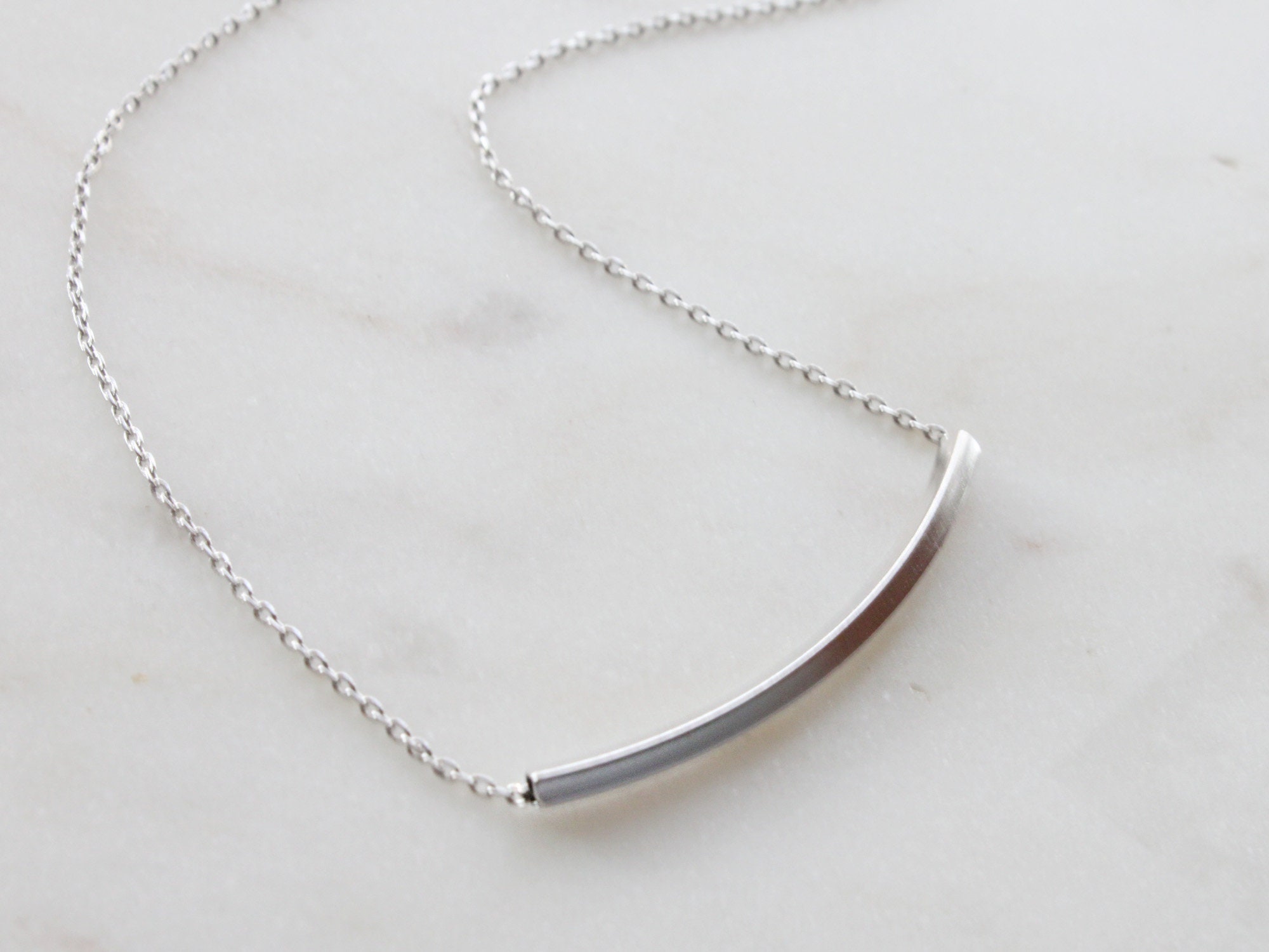 Simple square Tube Necklace Curved Tube Layered Necklace | Etsy