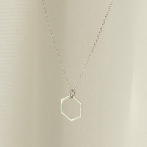 Simple Mod Geometric Shapes Necklace, Silver Geometric Layering ...